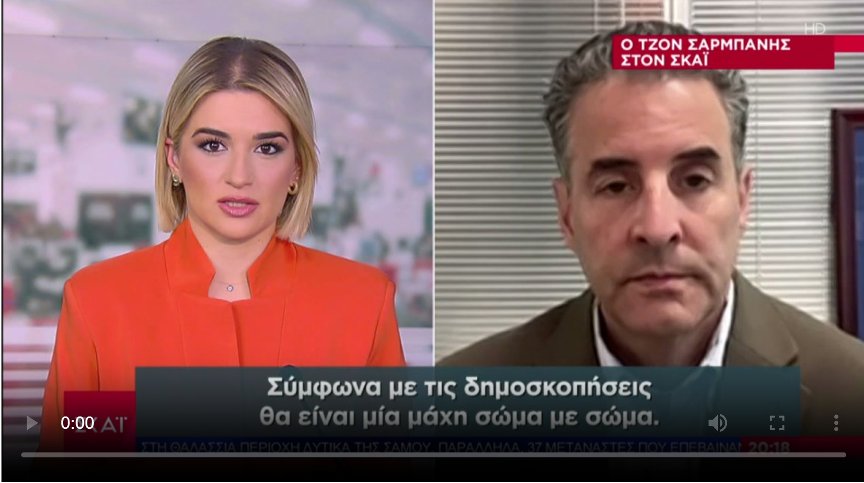 Δηλώσεις Τζον Σαρμπάνη για εκλογές και Ε/Αμερικανικές σχέσεις - Anamniseis